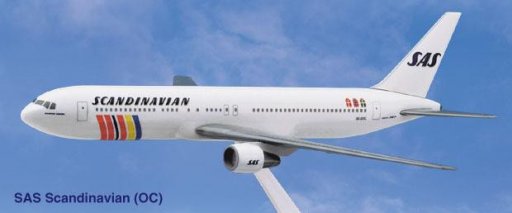 SAS Scandinavian Airlines Boeing 767-300 1/200 scale desk model ...